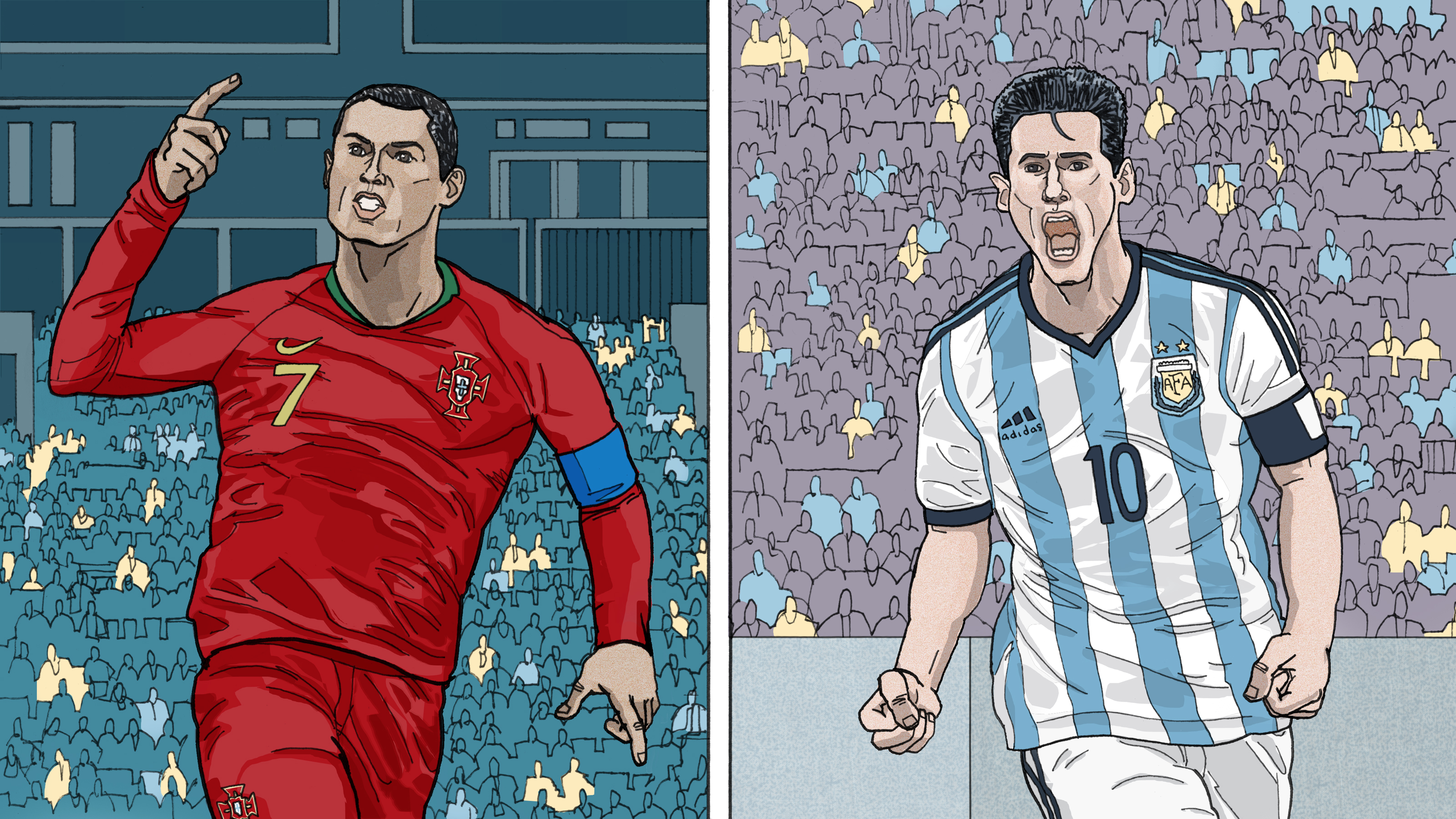 Messi Vs Ronaldo Cartoon