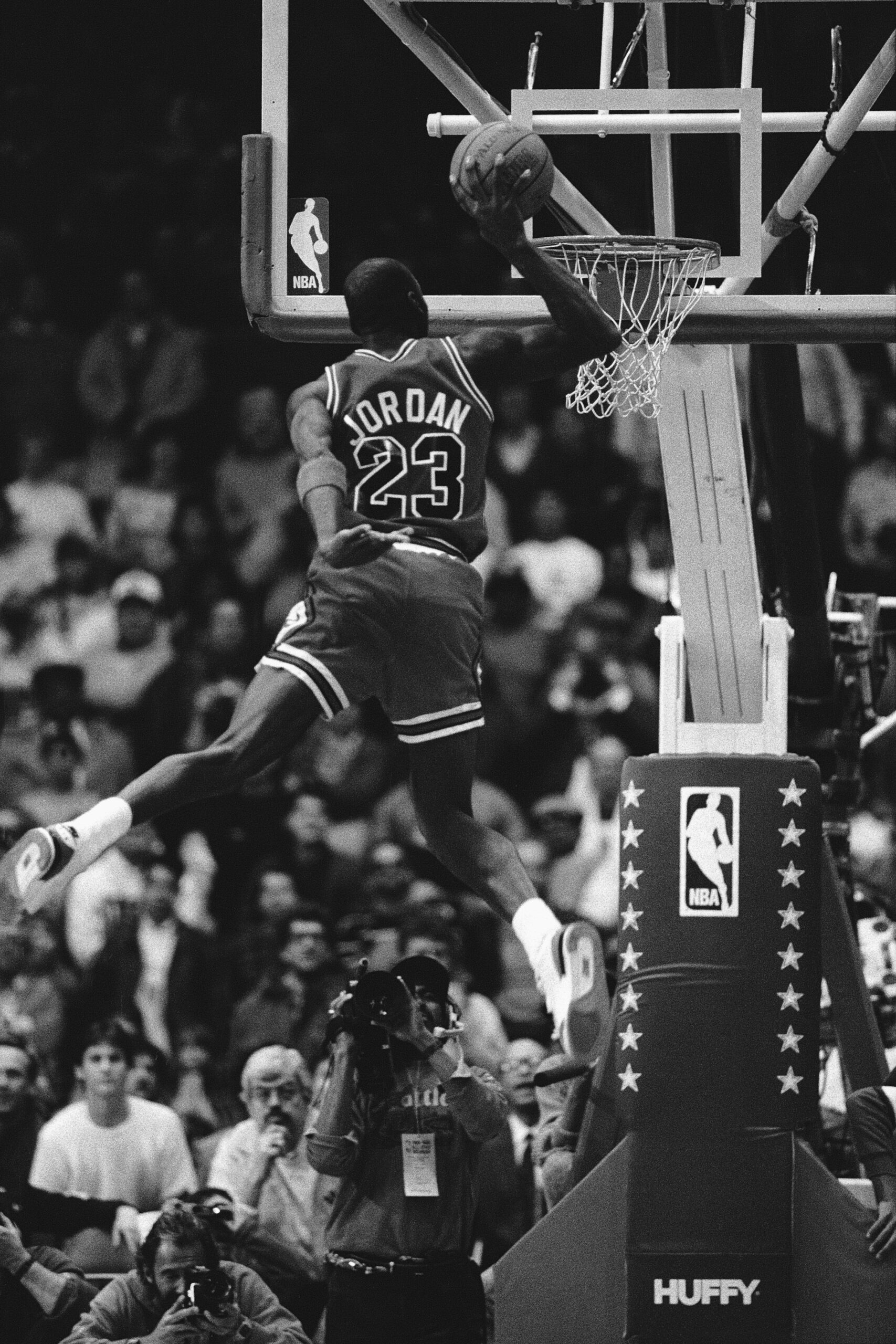 Michael Jordan Dunks From The Free Throw Line Poster